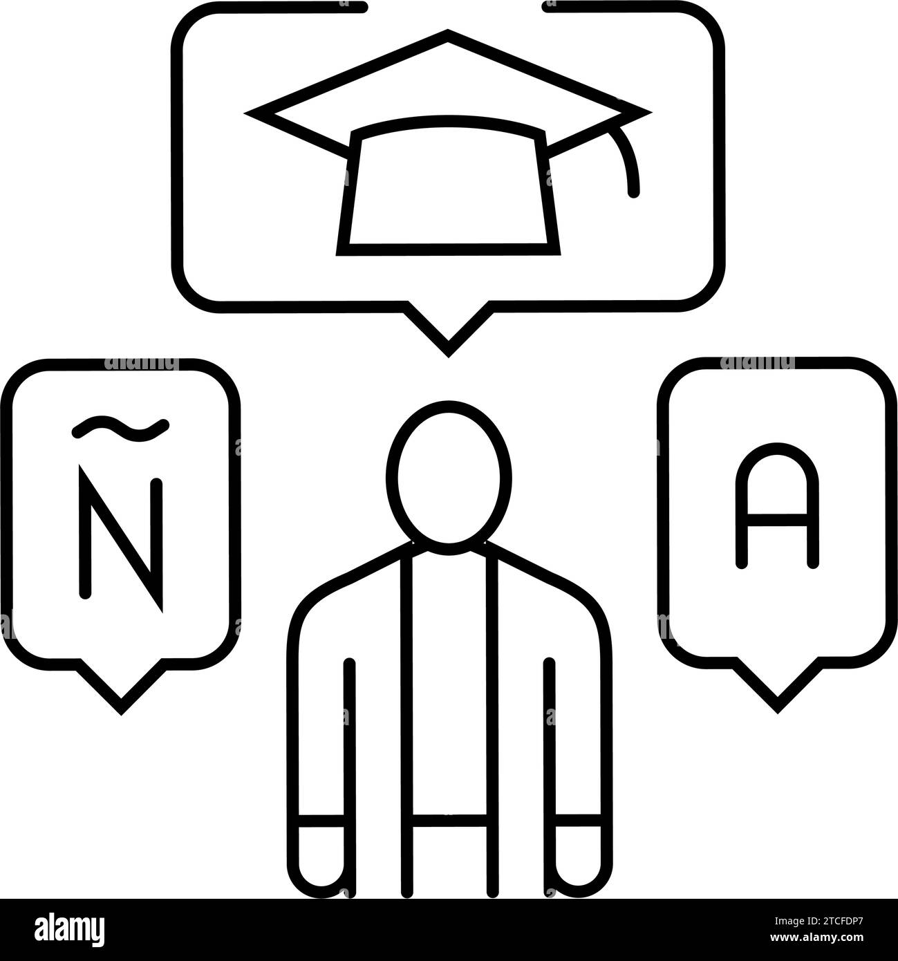 language skills primary school line icon vector illustration Stock ...