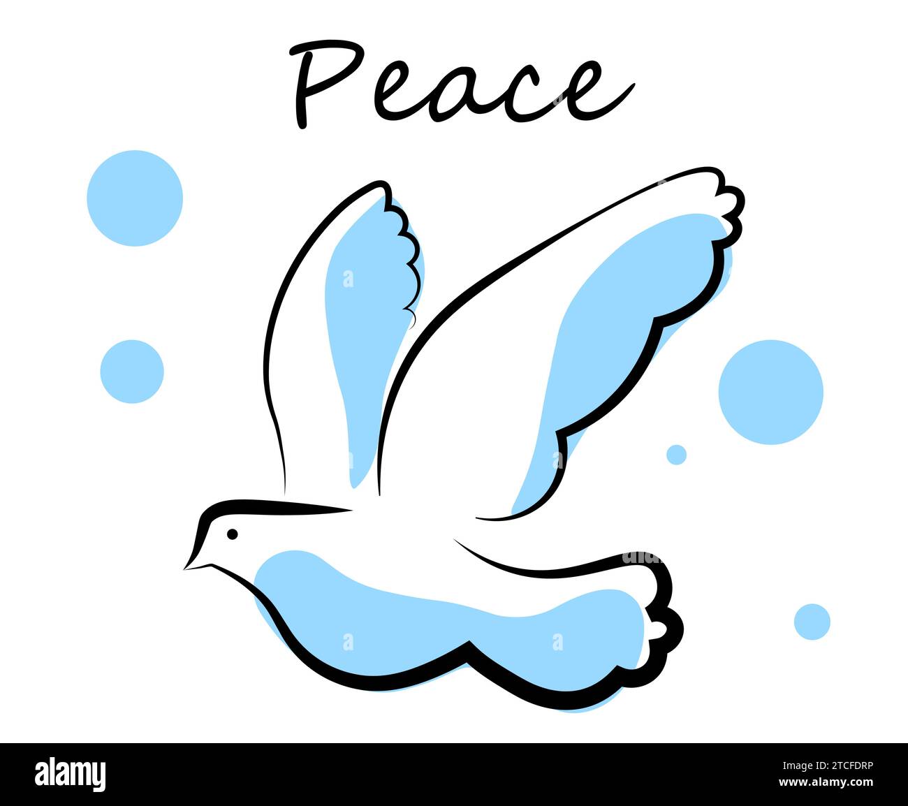 Dove on a white background. Doodle. World Peace Stock Vector Image ...