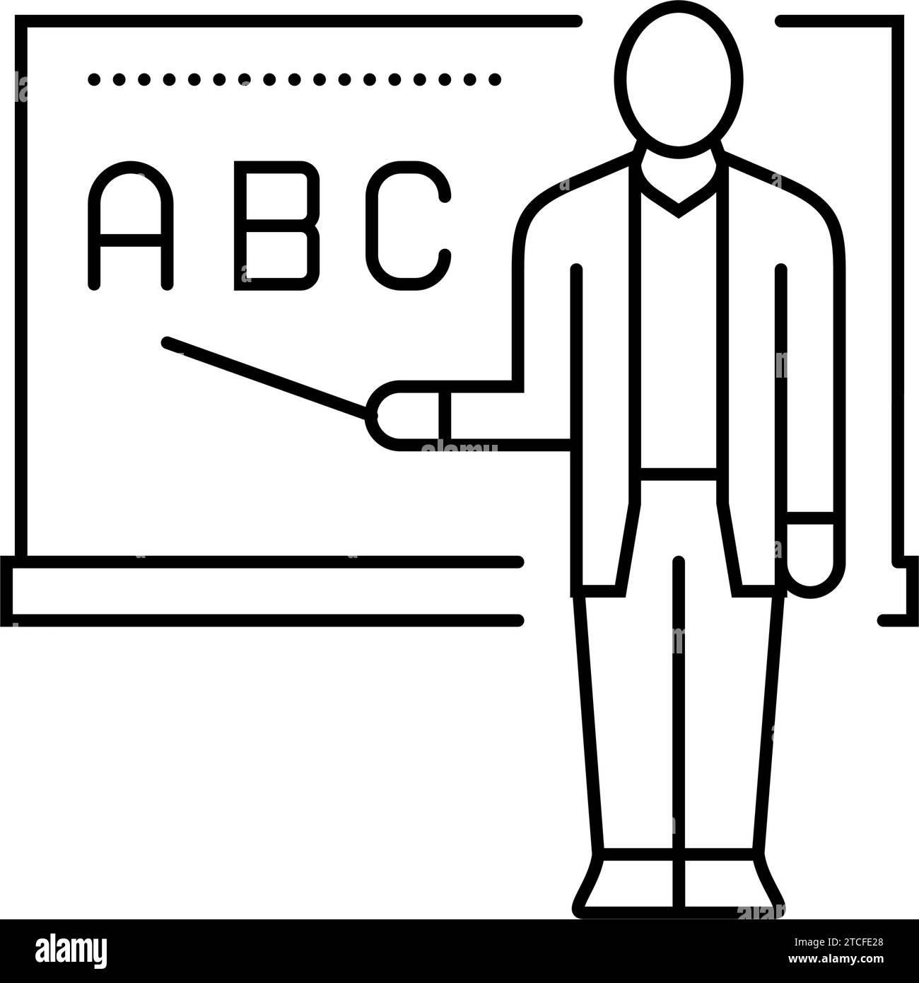 alphabet learning primary school line icon vector illustration Stock ...