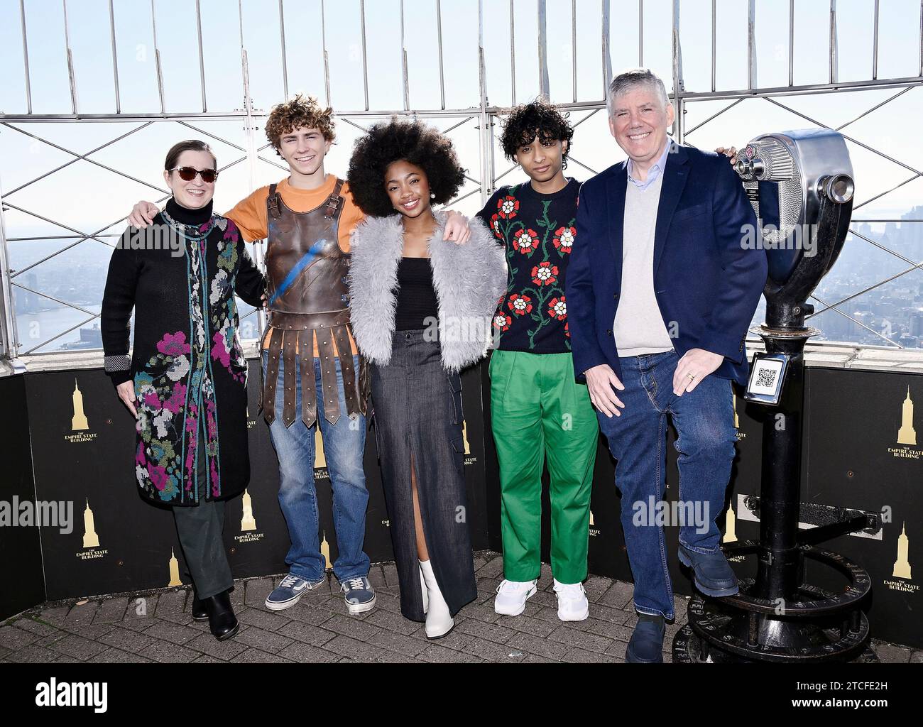 Producer Becky Riordan, from left, Walker Scobell, left, Leah Sava ...