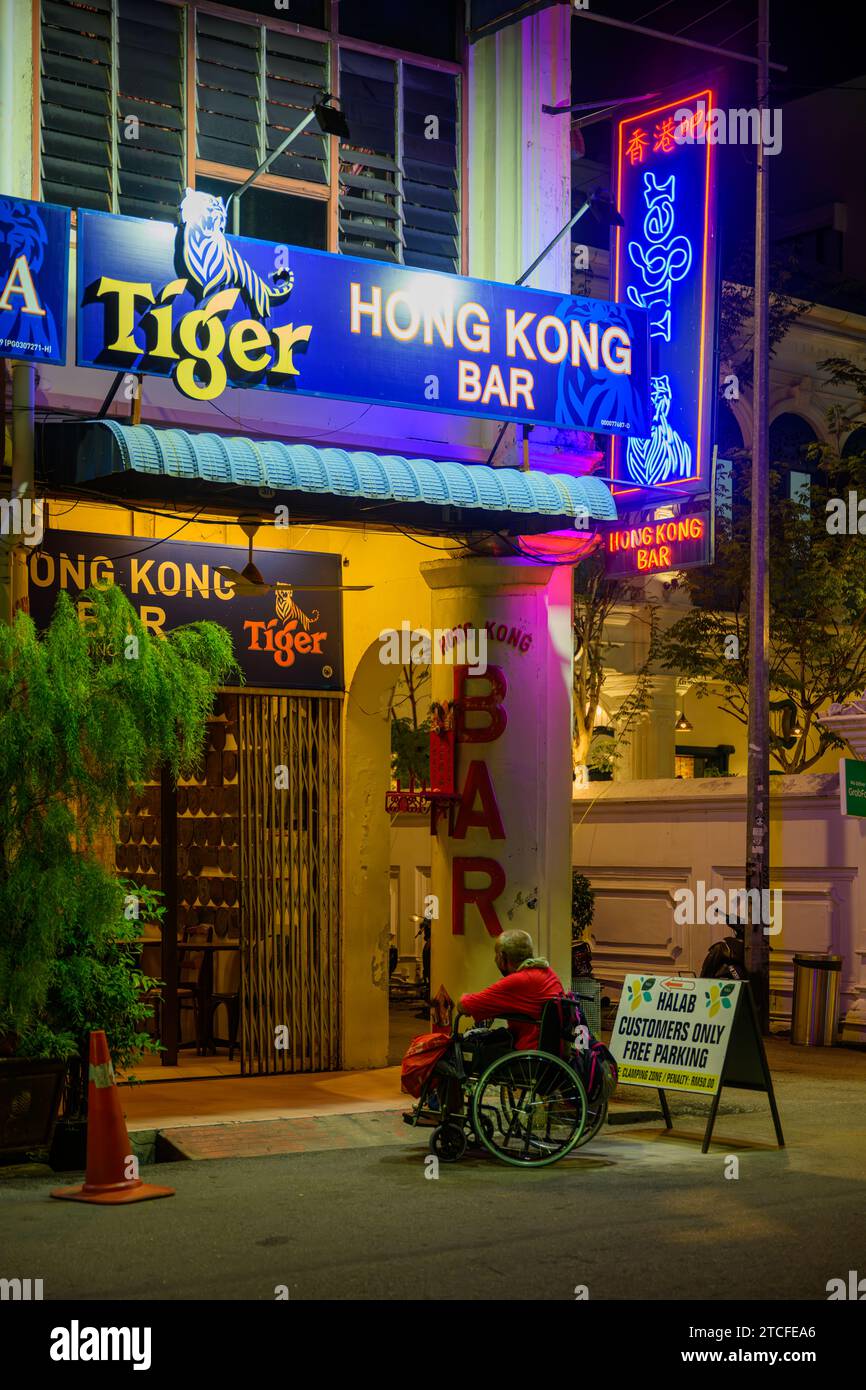 Night Life on Chulia Street, George Town, Penang, Malaysia Stock Photo ...