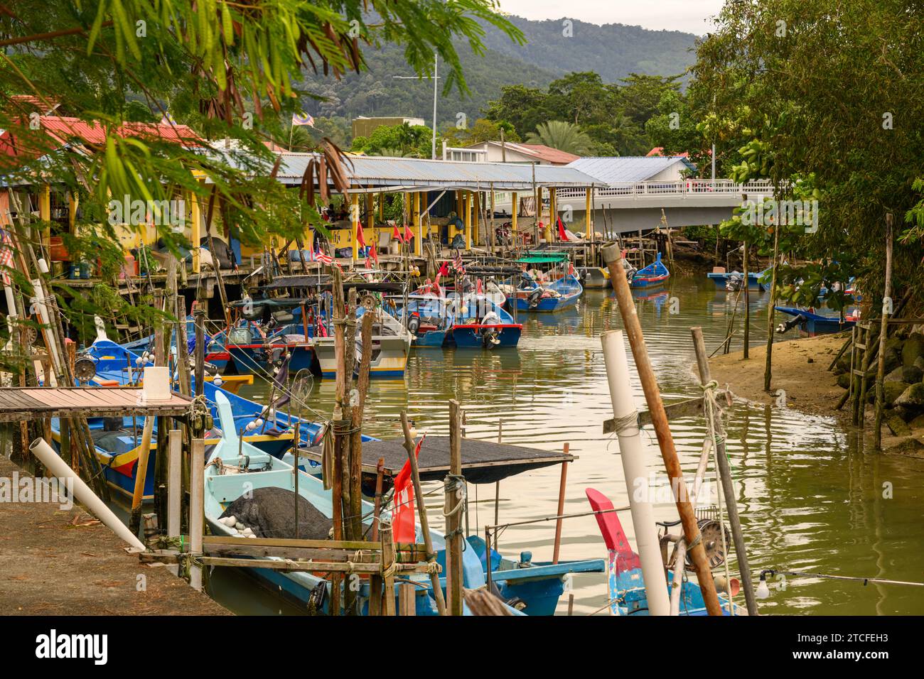 Kampung Nelayan Malay fishing village, Penang, Malaysia Stock Photo - Alamy