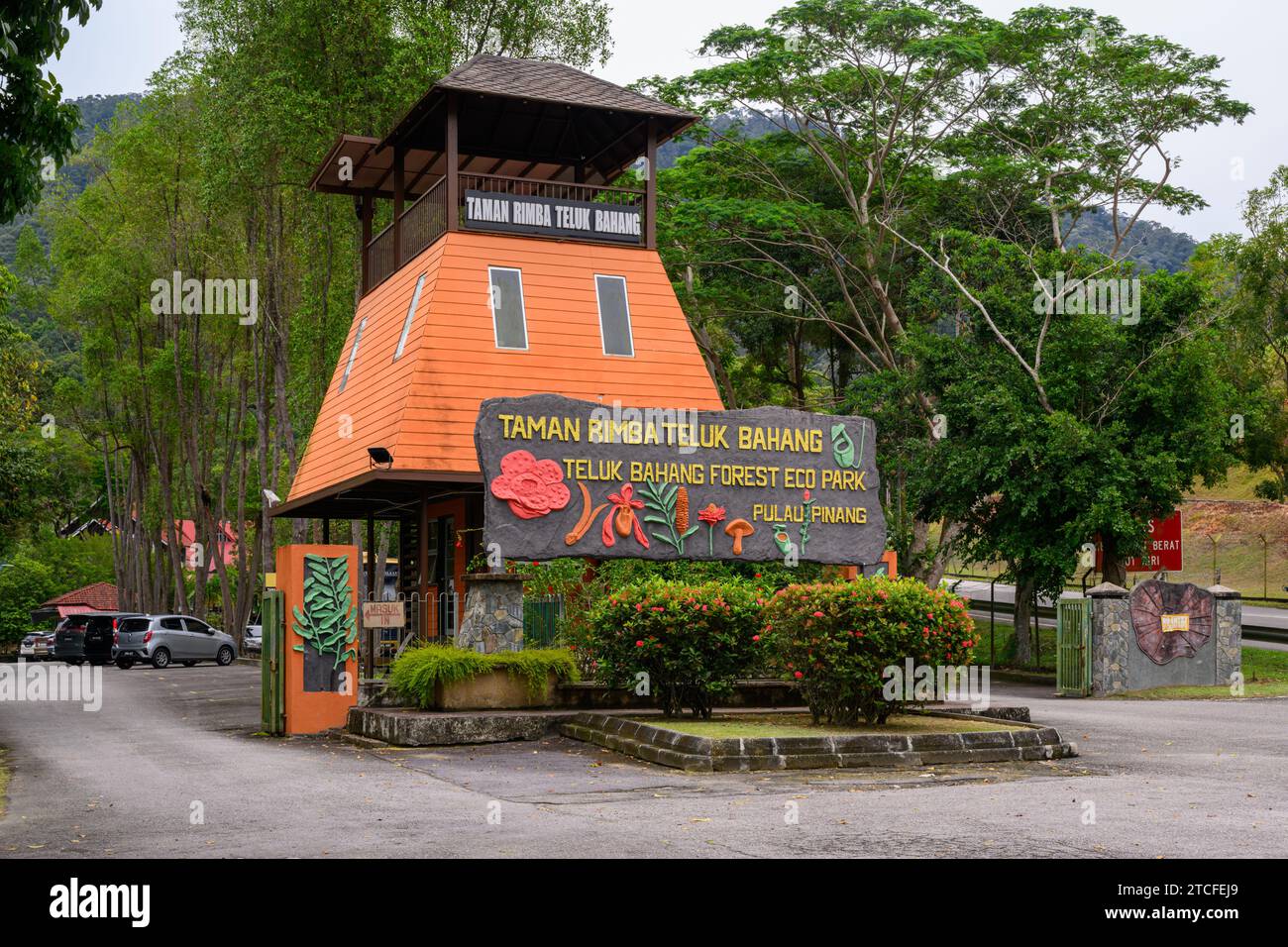 Front entrance to Teluk Bahang Forest Eco Park, Penang, Malaysia Stock ...