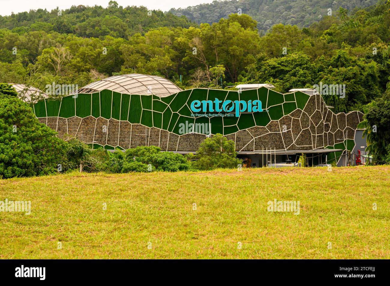 Looking down on the front entrance of Entopia, Penang Butterfly Farm ...