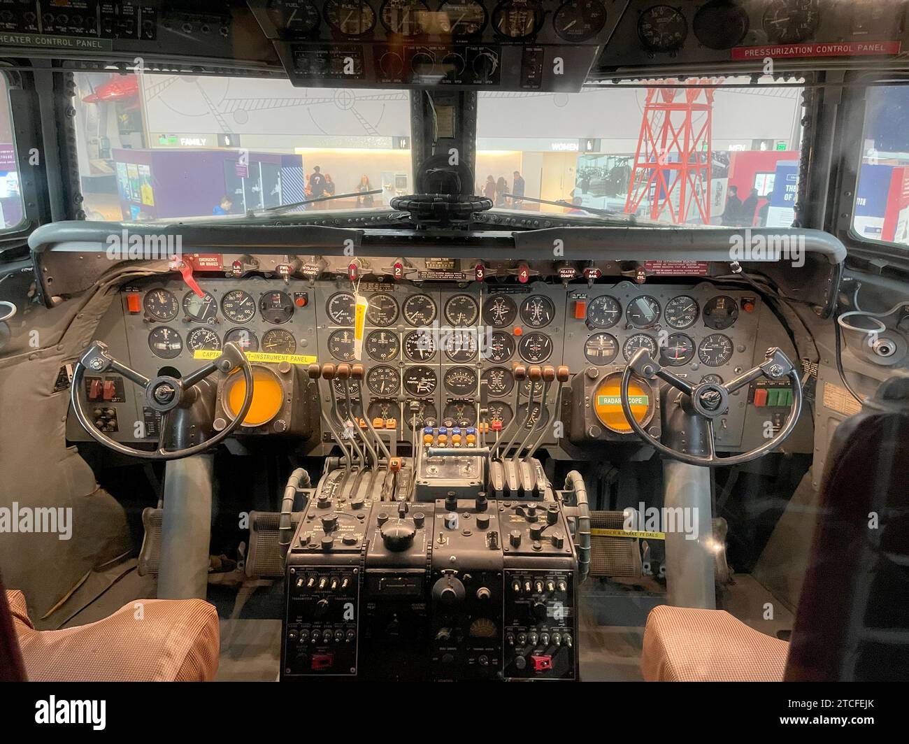 Cockpit of a DC6 at the Smithsonian Air and Space Museum in Washington ...