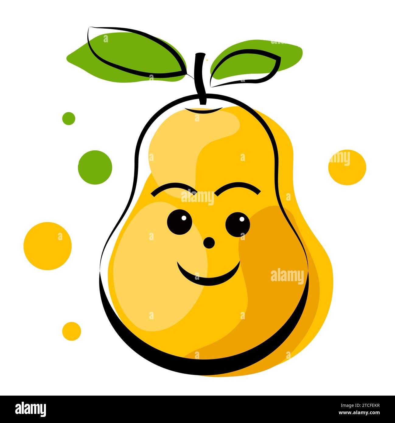 Pear with face on white background Stock Vector Image & Art - Alamy