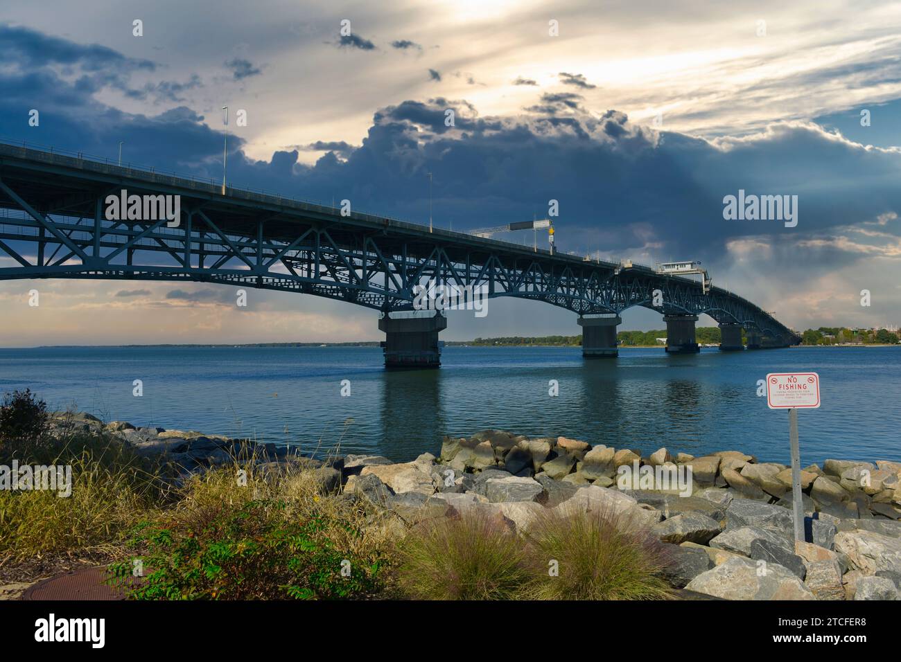 The Coleman Memorial Bridge over the York River between Gloucester ...