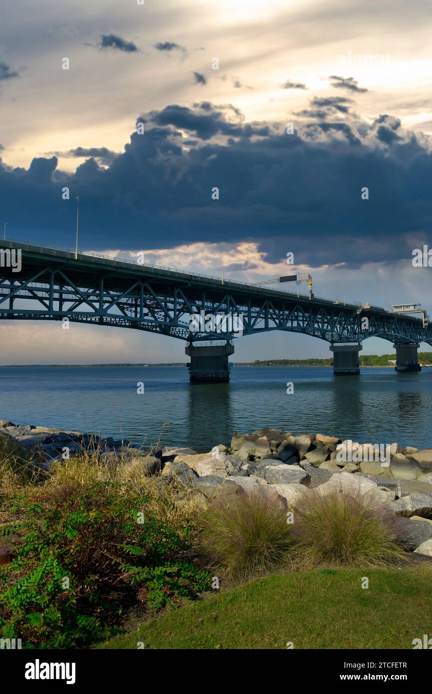 The Coleman Memorial Bridge over the York River between Gloucester ...