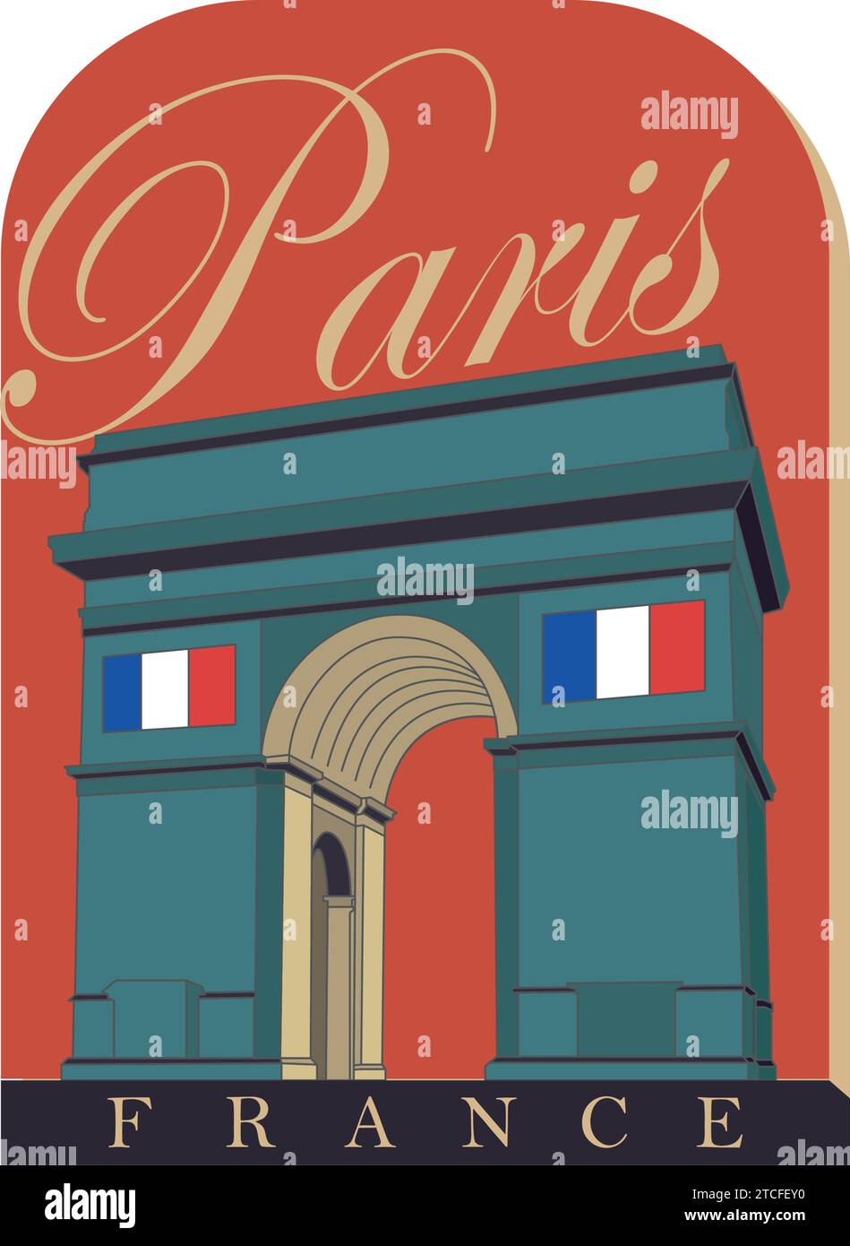 Isolated arch of Triumph landmark Paris poster Vector Stock Vector ...