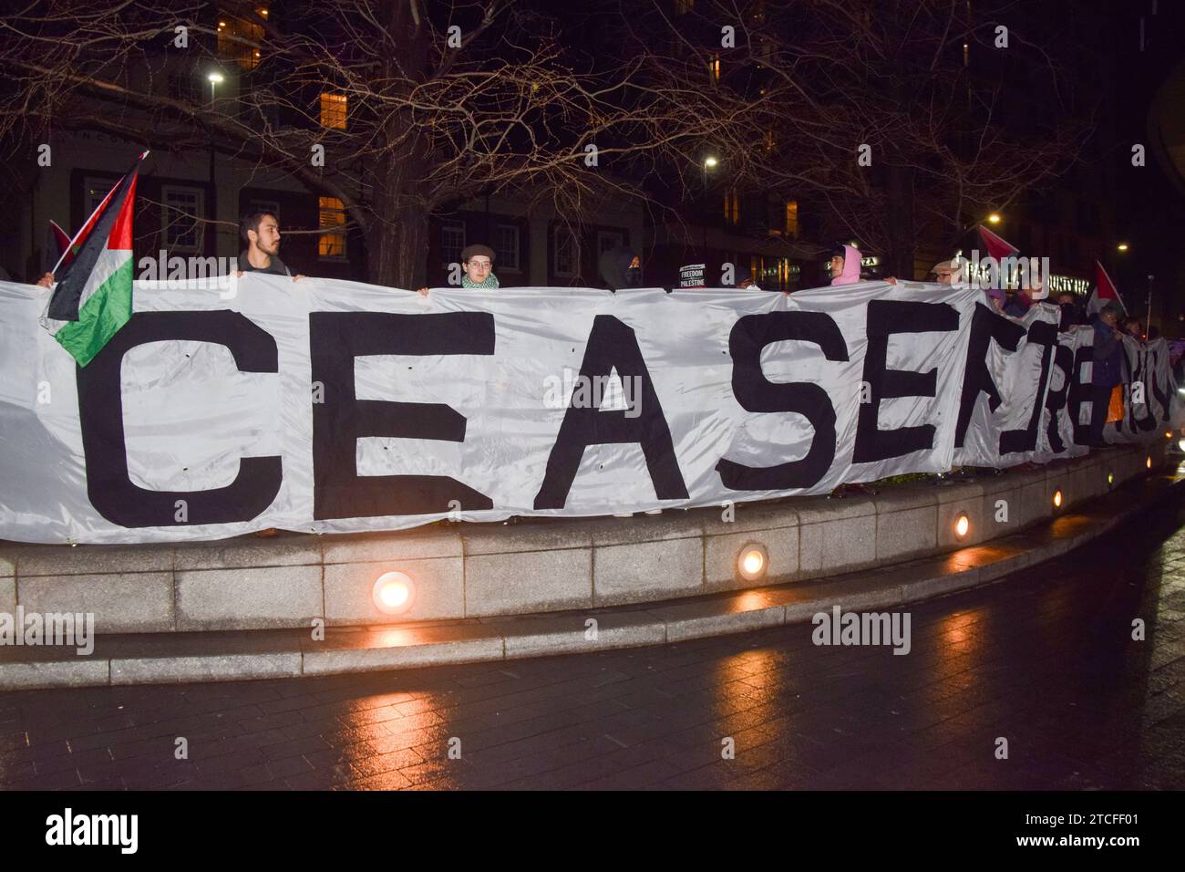 London, England, UK. 12th Dec, 2023. Pro-Palestine protesters gather ...