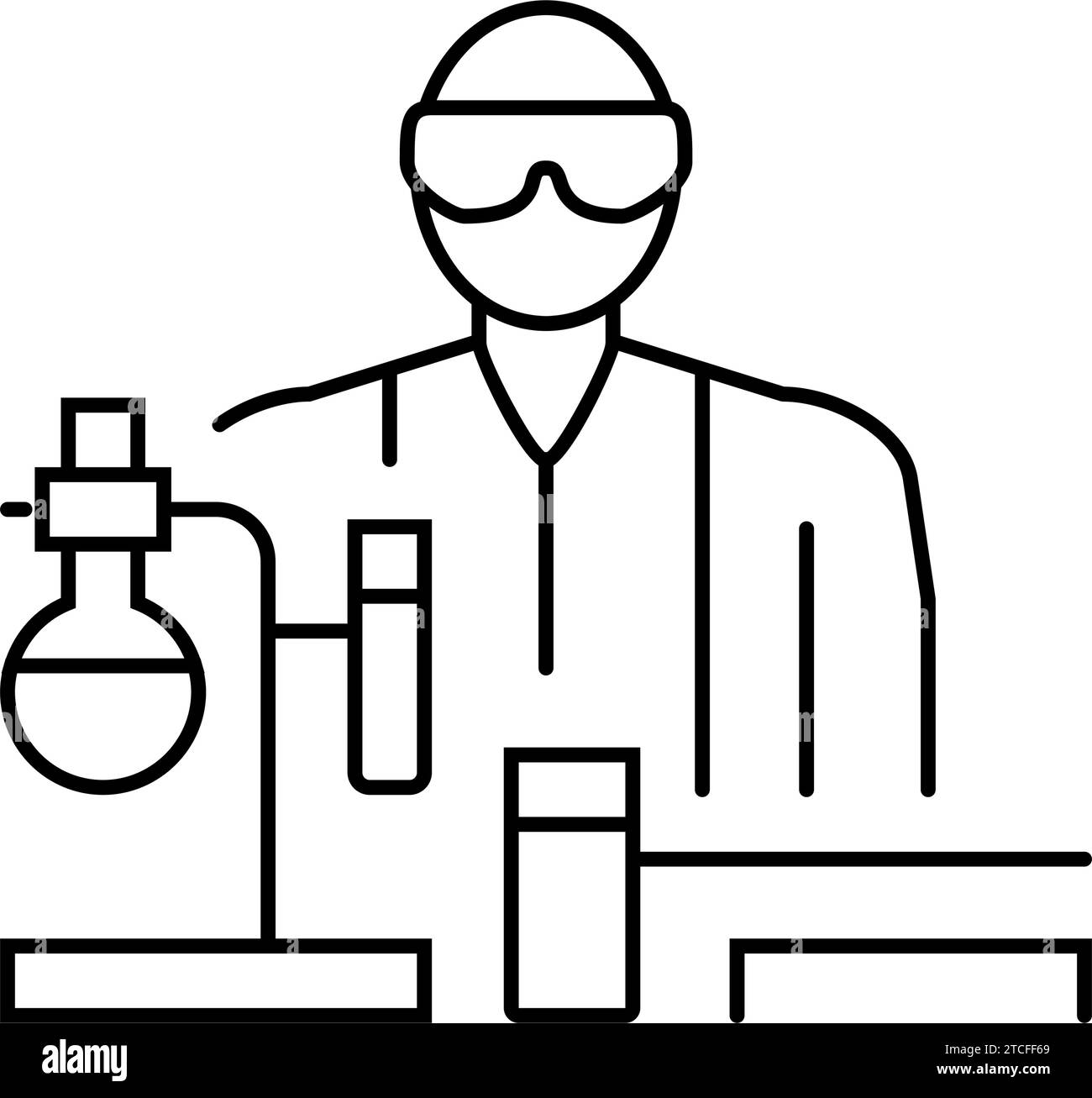 laboratory work college teacher line icon vector illustration Stock ...
