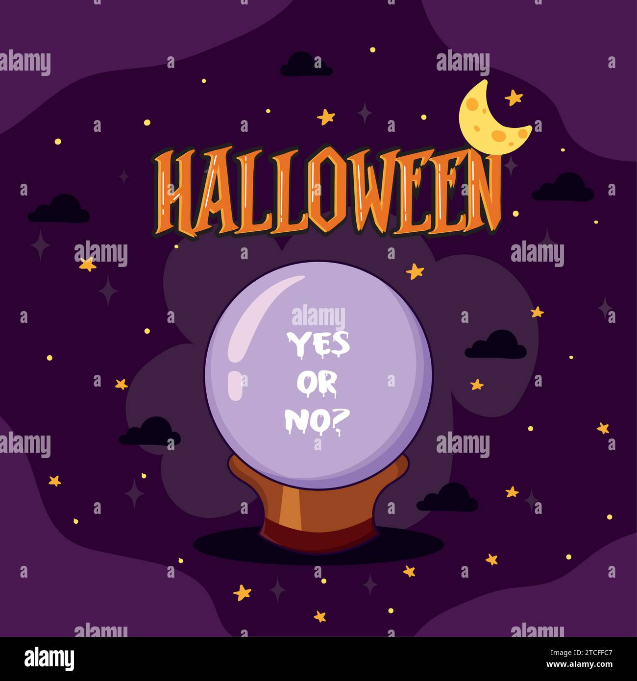 Colored halloween party poster with magic ball Vector Stock Vector ...