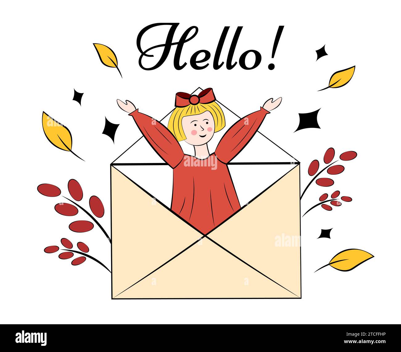 Doodle line drawing post Stock Vector Images - Alamy