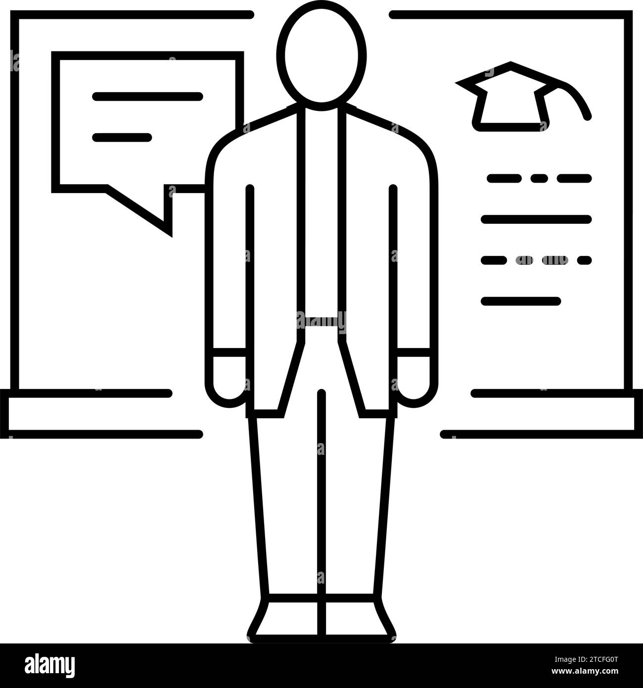 college teacher profession line icon vector illustration Stock Vector ...