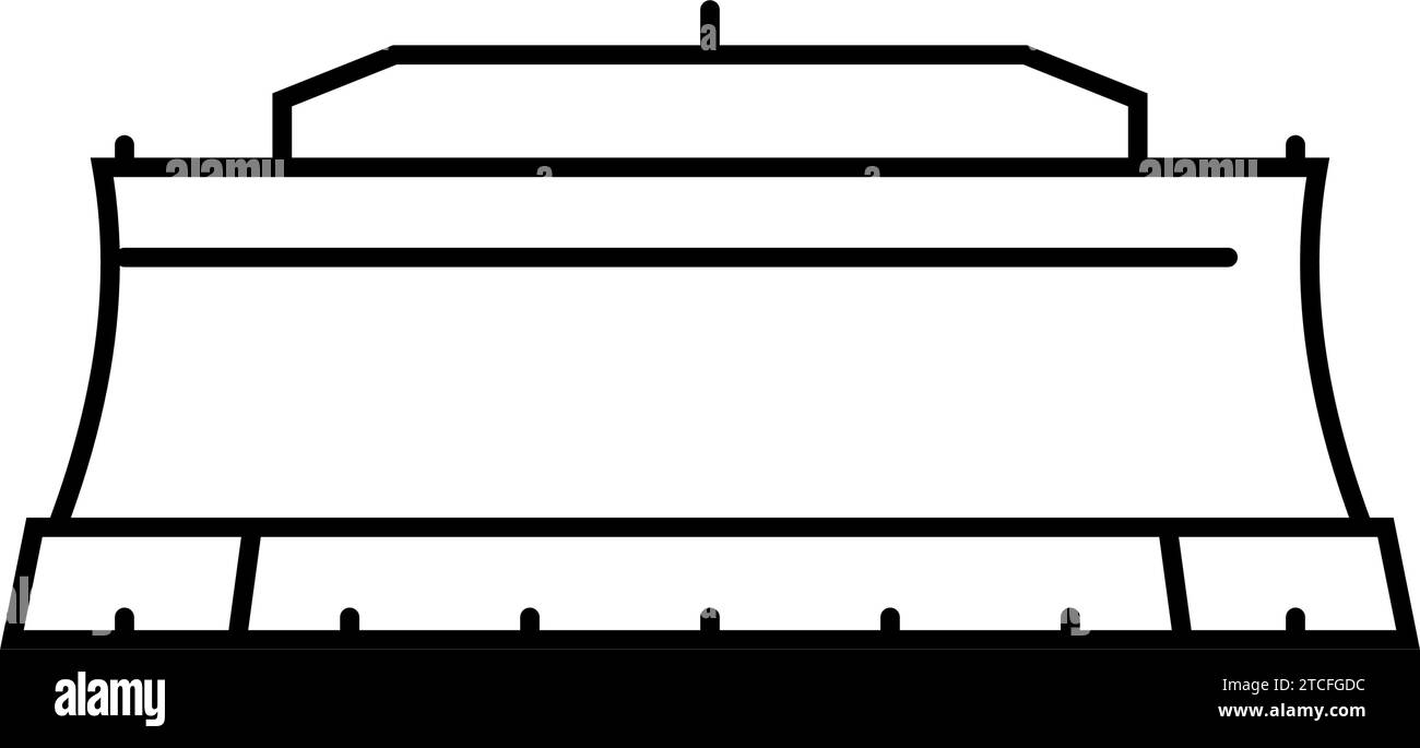 dozer blade construction vehicle line icon vector illustration Stock ...