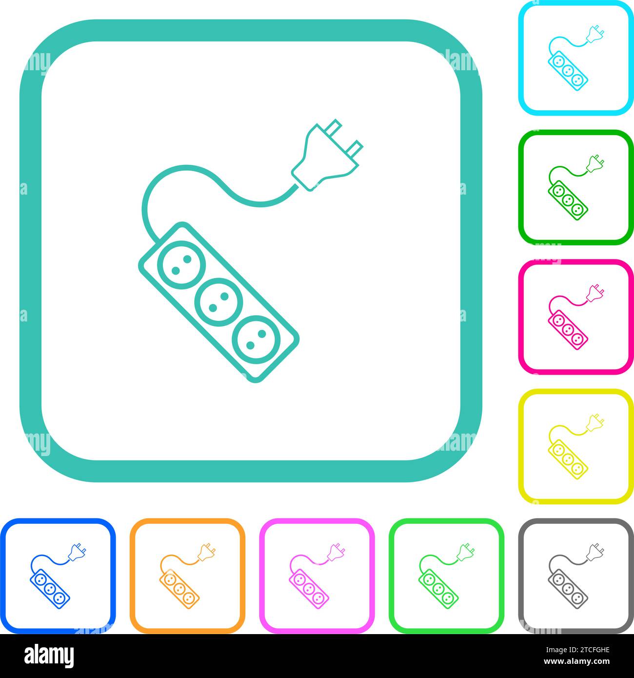 Portable electrical outlet with three sockets and extension cord and ...