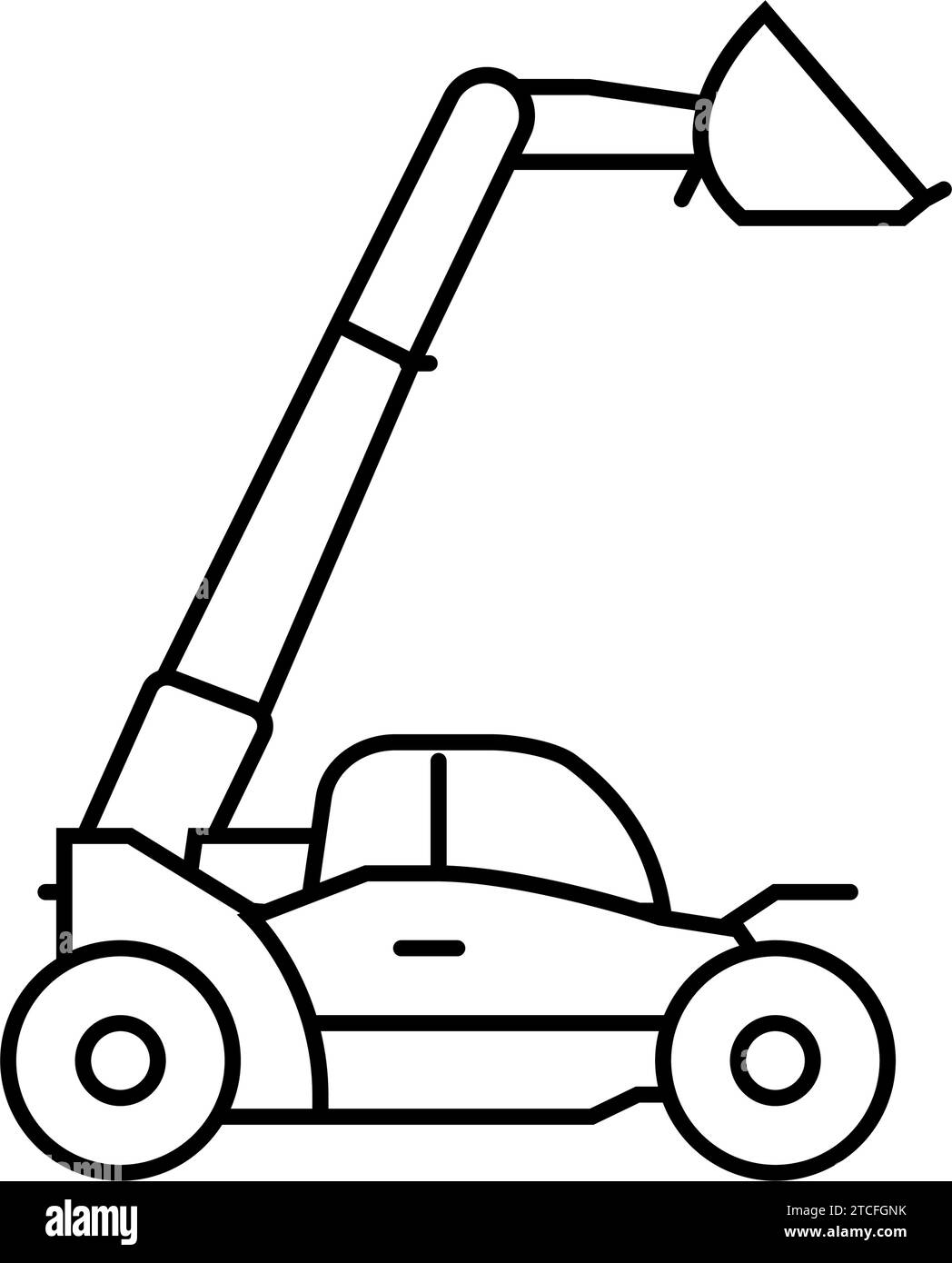 telescopic handler construction vehicle line icon vector illustration ...