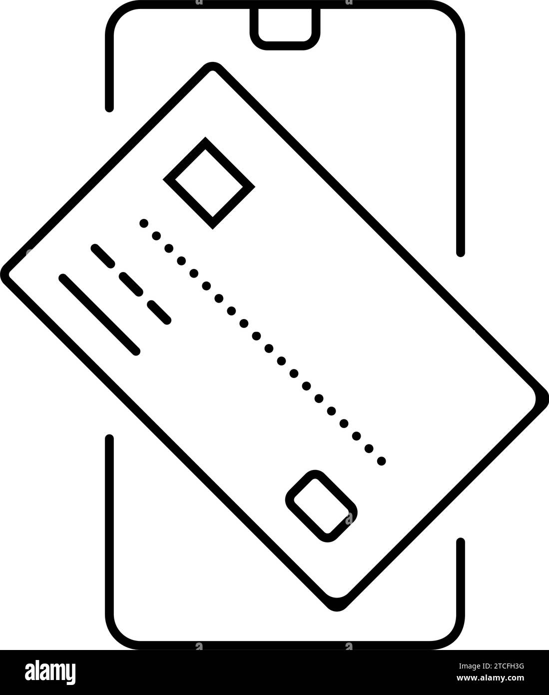 credit card phone bank payment line icon vector illustration Stock ...