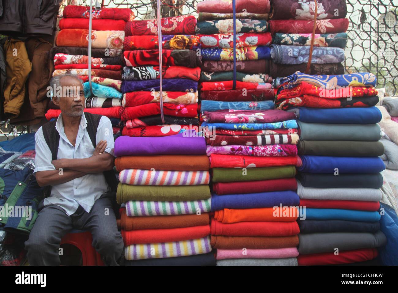 Dhaka Bangladesh 01 January 2001,Street winter clothes market in Baitul ...