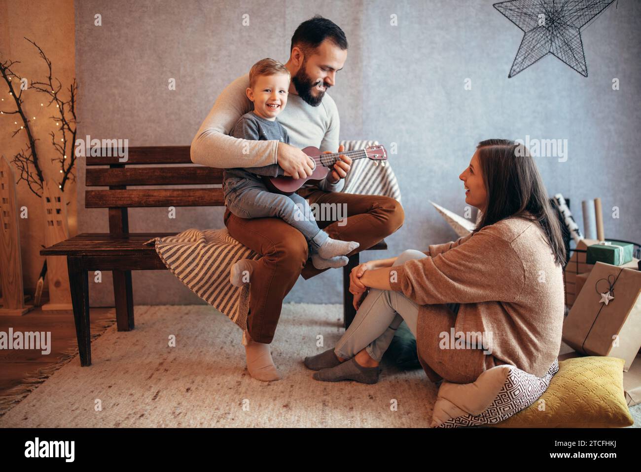 Music child piano drums hi-res stock photography and images - Alamy