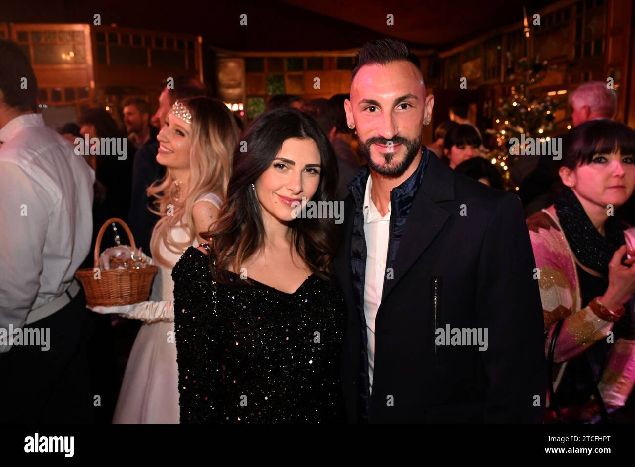 Munich, Germany. 12th Dec, 2023. Footballer Diego Contento and his wife ...