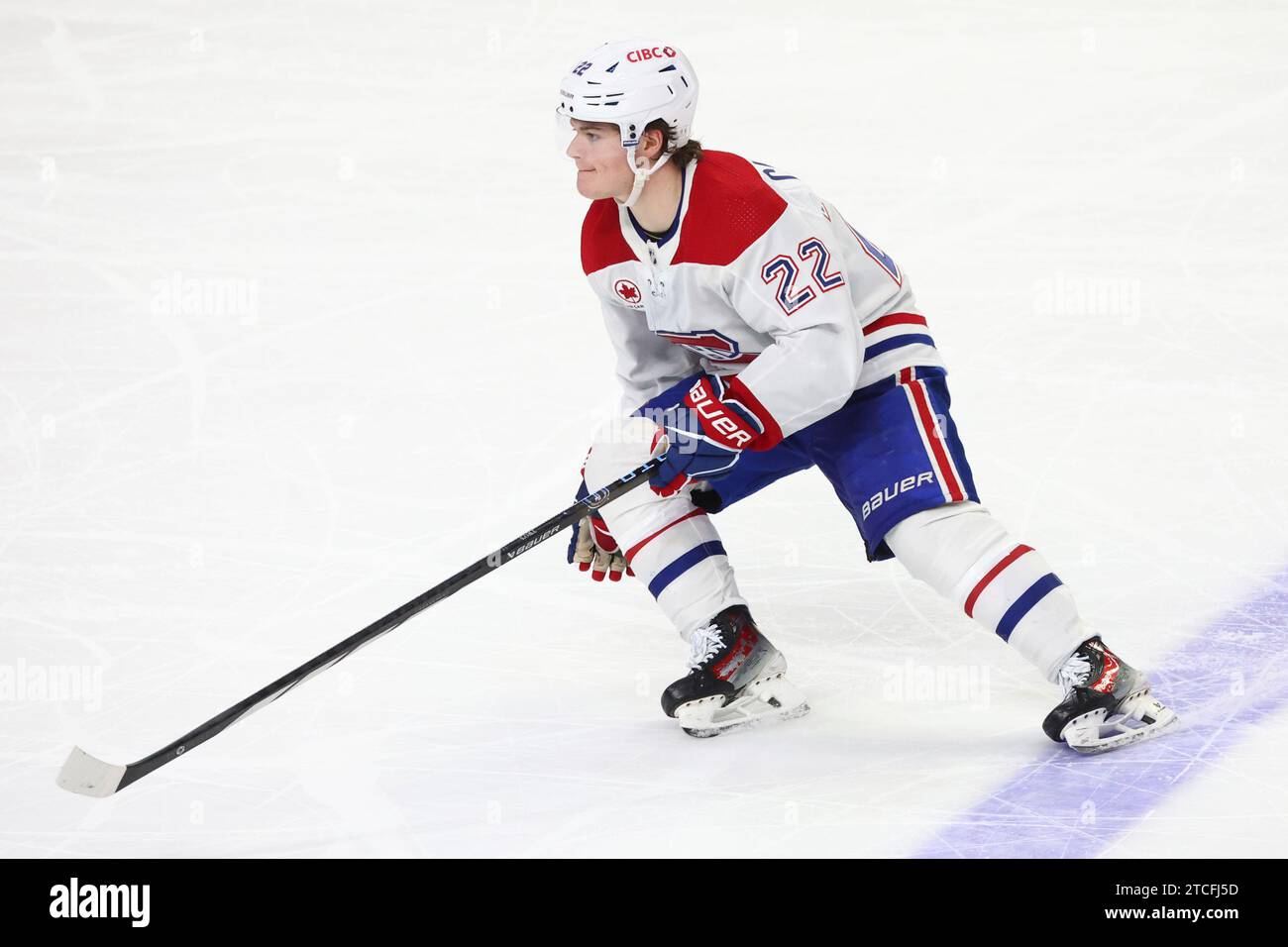 Montreal Canadiens right wing Cole Caufield (22) skates during the ...