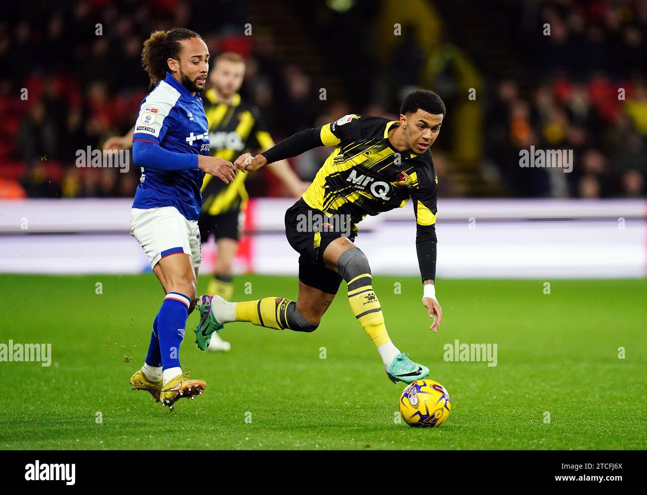 Watford's Ryan Andrews and Ipswich Town's Marcus Harness (left) battle ...