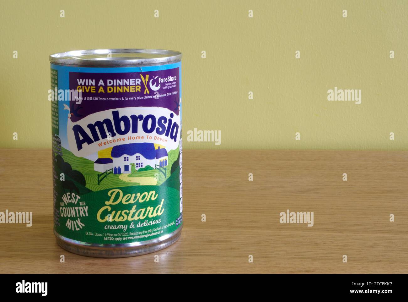 Can of Ambrosia Devon Custard, UK Stock Photo - Alamy