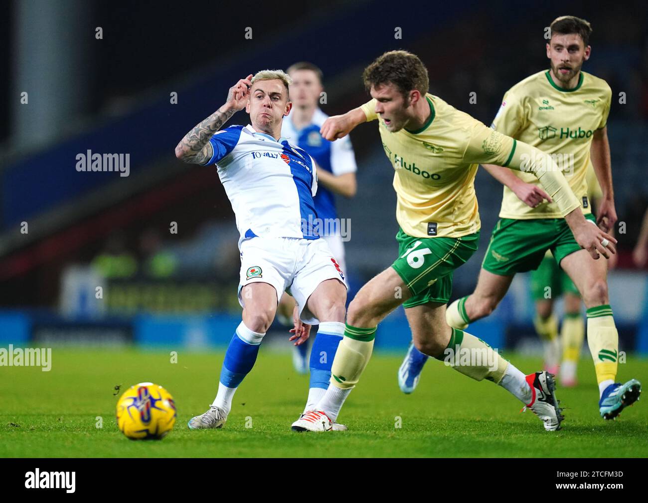 Blackburn Rovers' Sammie Szmodics (left) and Bristol City's Rob Dickie ...