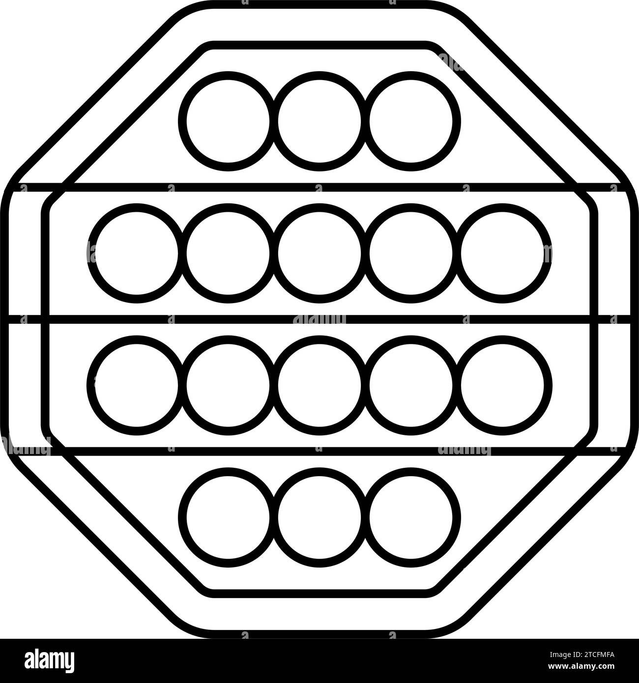 pop bubble fidget toy line icon vector illustration Stock Vector Image ...