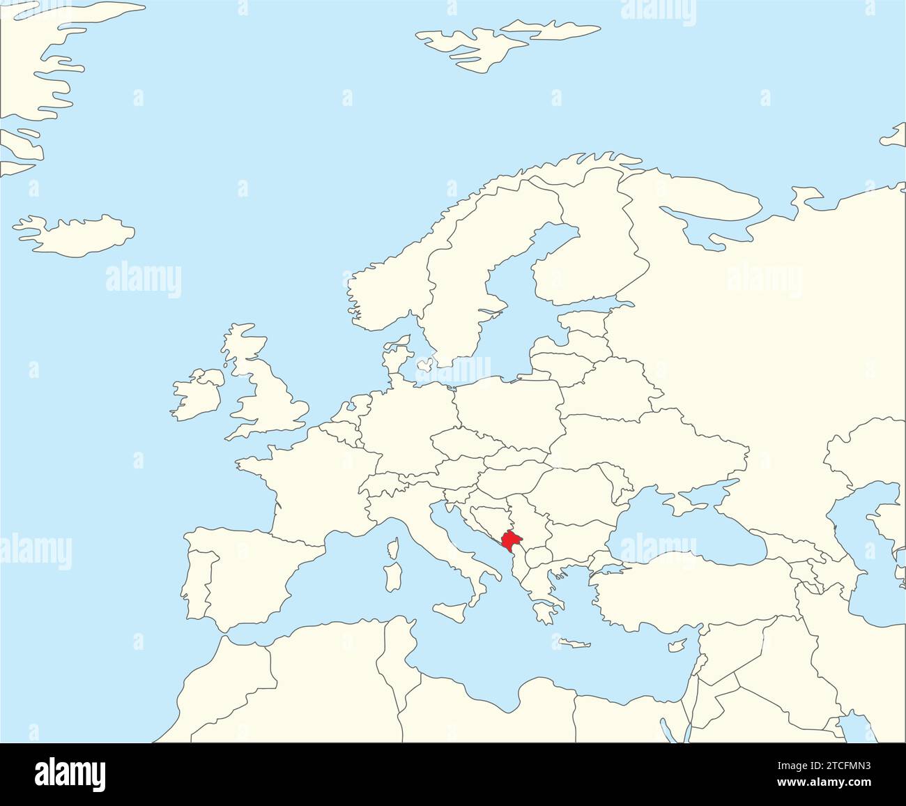 Location map of the REPUBLIC OF MONTENEGRO, EUROPE Stock Vector Image ...