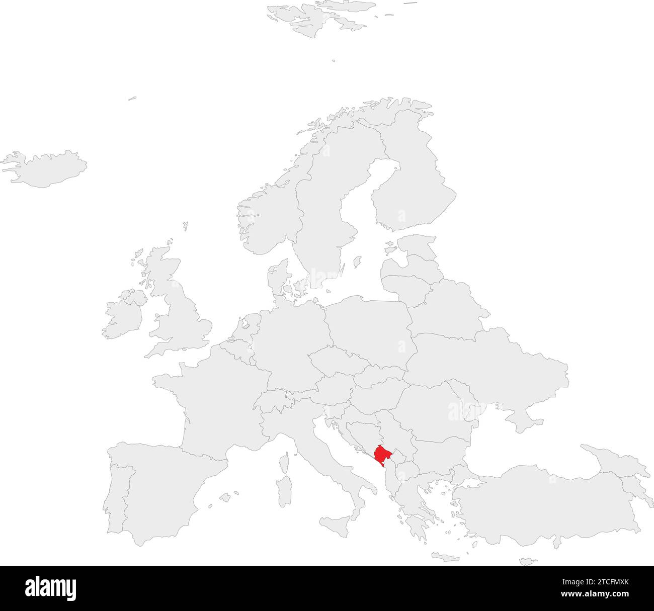 Location map of the REPUBLIC OF MONTENEGRO, EUROPE Stock Vector Image ...