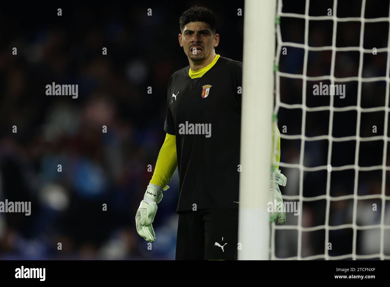 Naples, Italy. 12th Dec, 2023. Braga's Brazilian goalkeeper Matheus ...