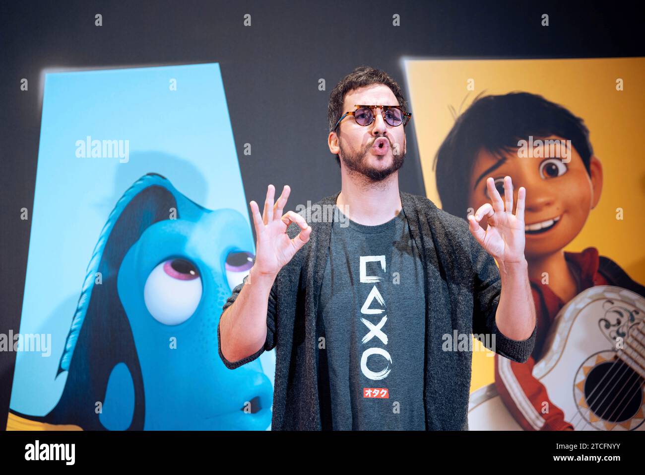 Hermoti poses during a photocall prior to the opening of the immersive experience 'MUNDO PIXAR ...