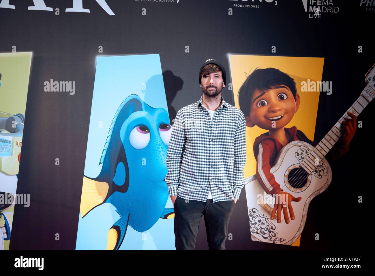 David Otero poses during a photocall prior to the opening of the immersive experience 'MUNDO ...