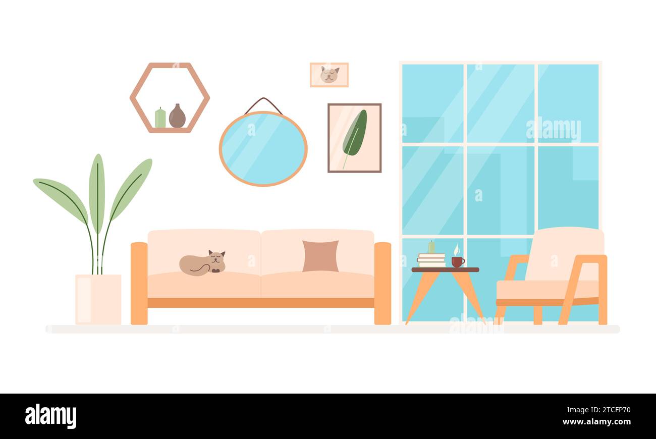 Armchair coffee cup book Stock Vector Images - Alamy