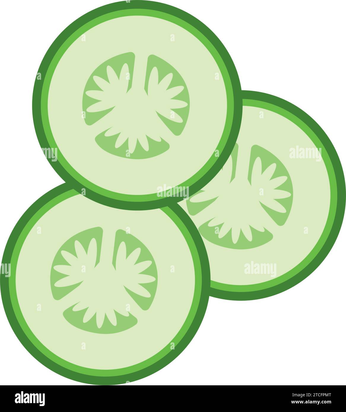 Isolated colored cucumber slices icon Flat design Vector Stock Vector ...