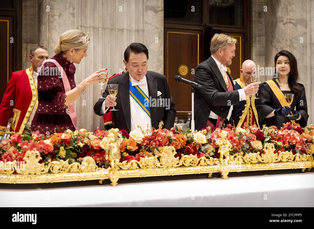 THE HAGUE - Queen Maxima, President Yoon Suk Yeol of the Republic of ...