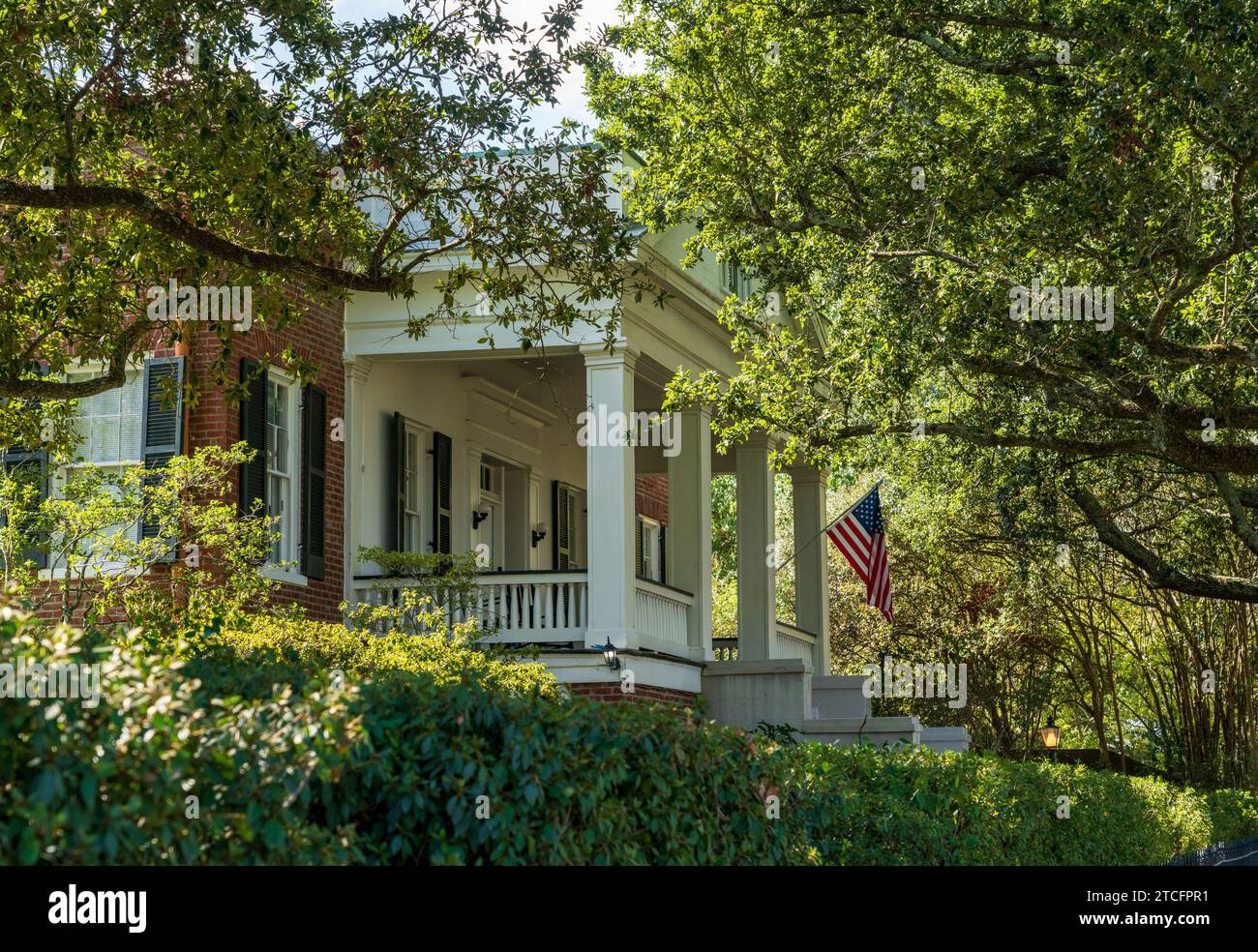 Side view of historic home known as the Parsonage in Natchez ...