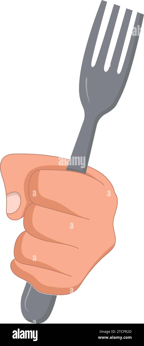 Isolated hand holding fork Stock Vector Images - Alamy