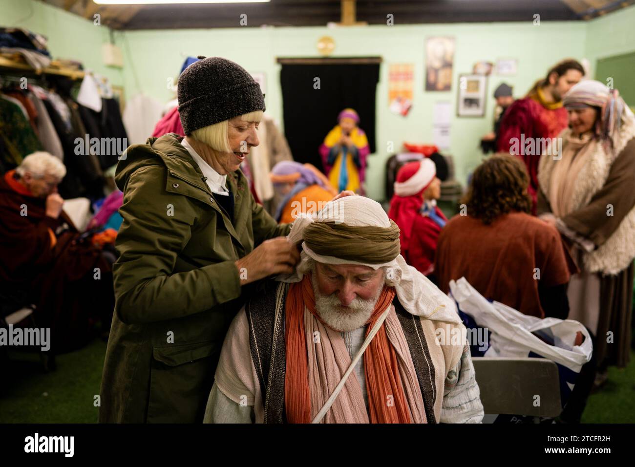 Cast get into costume during the dress rehearsal for the Wintershall ...