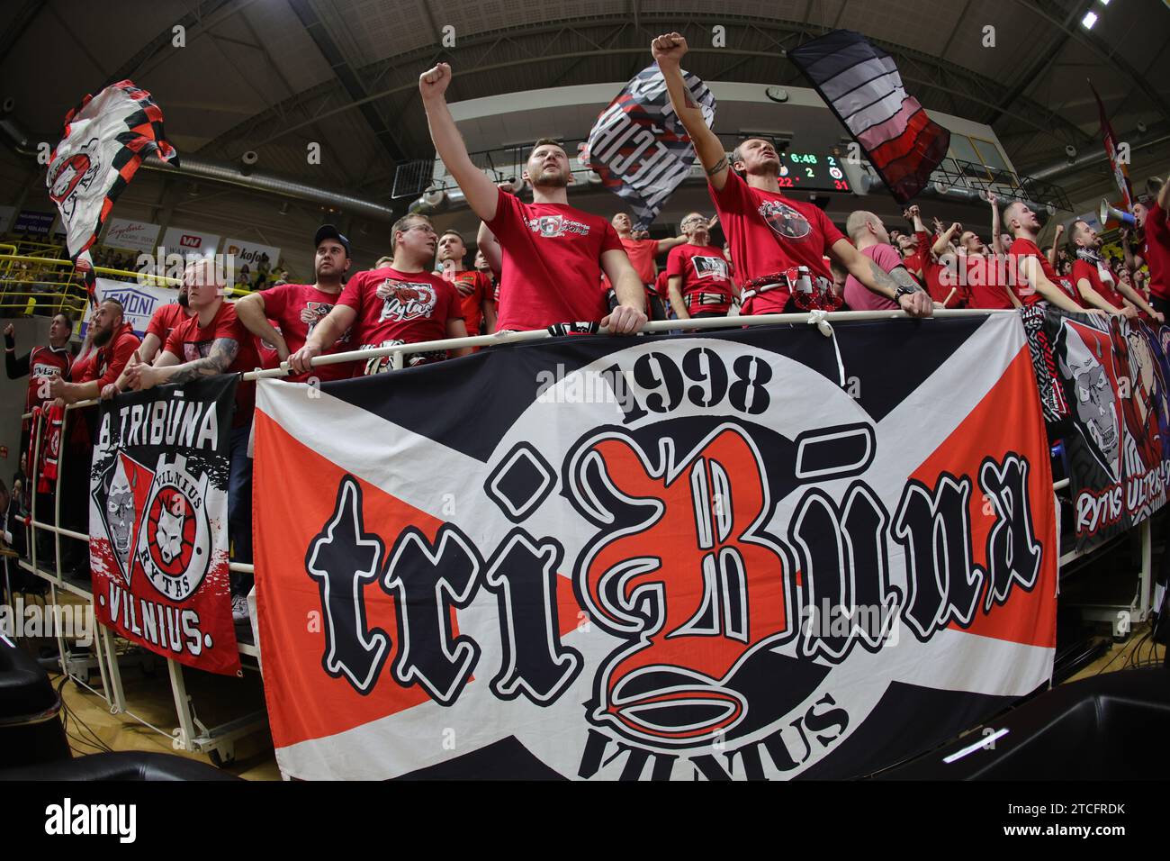 Opava, Czech Republic. 12th Dec, 2023. Rytas Vilnius fans during men's ...