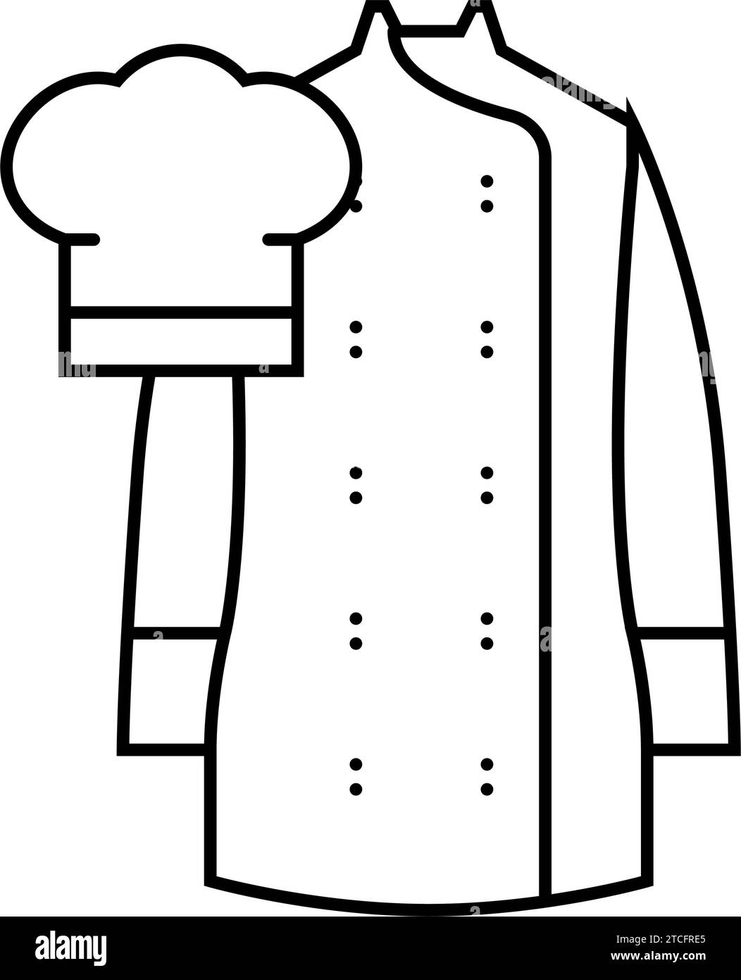 chef uniform restaurant line icon vector illustration Stock Vector ...