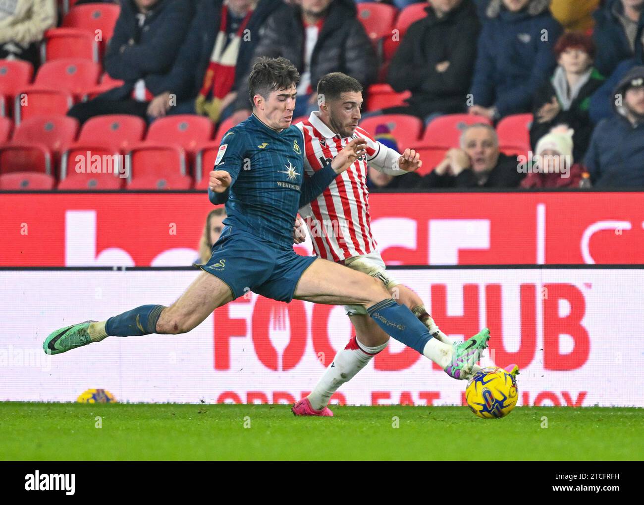 Stoke On Trent, UK. 12th Dec, 2023. Josh Key #2 of Swansea City and ...