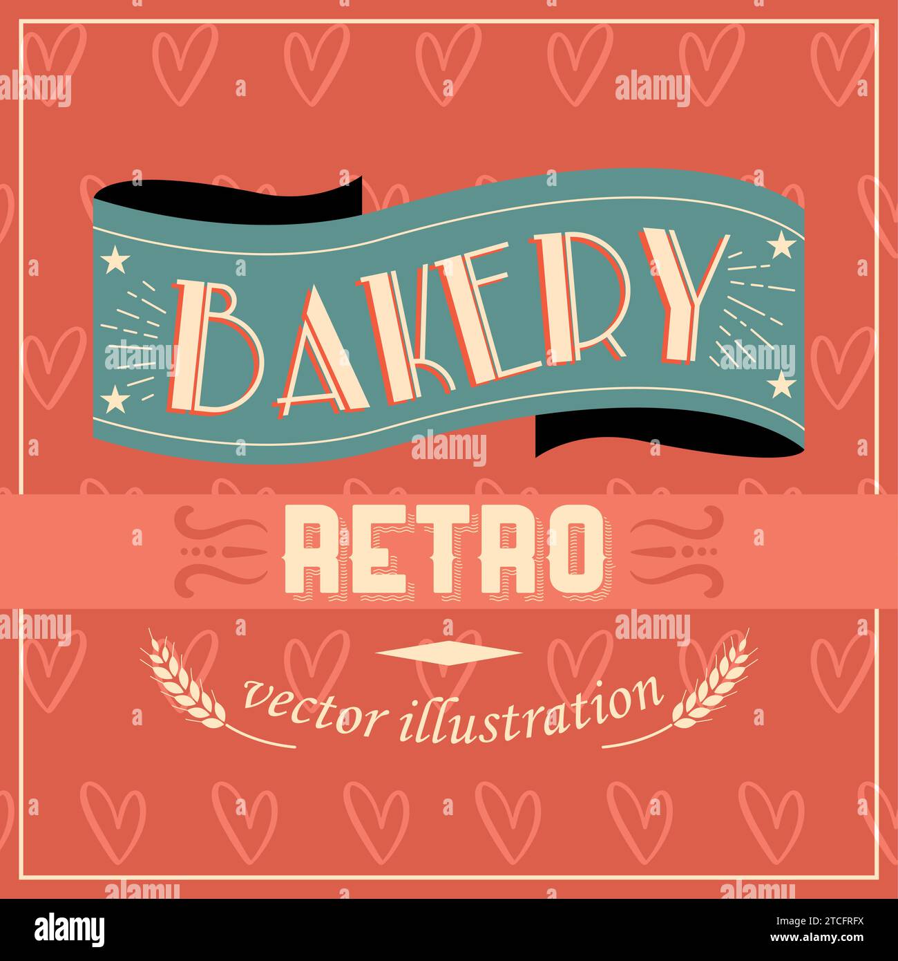 Colored retro bakery shop poster Vector Stock Vector Image & Art - Alamy