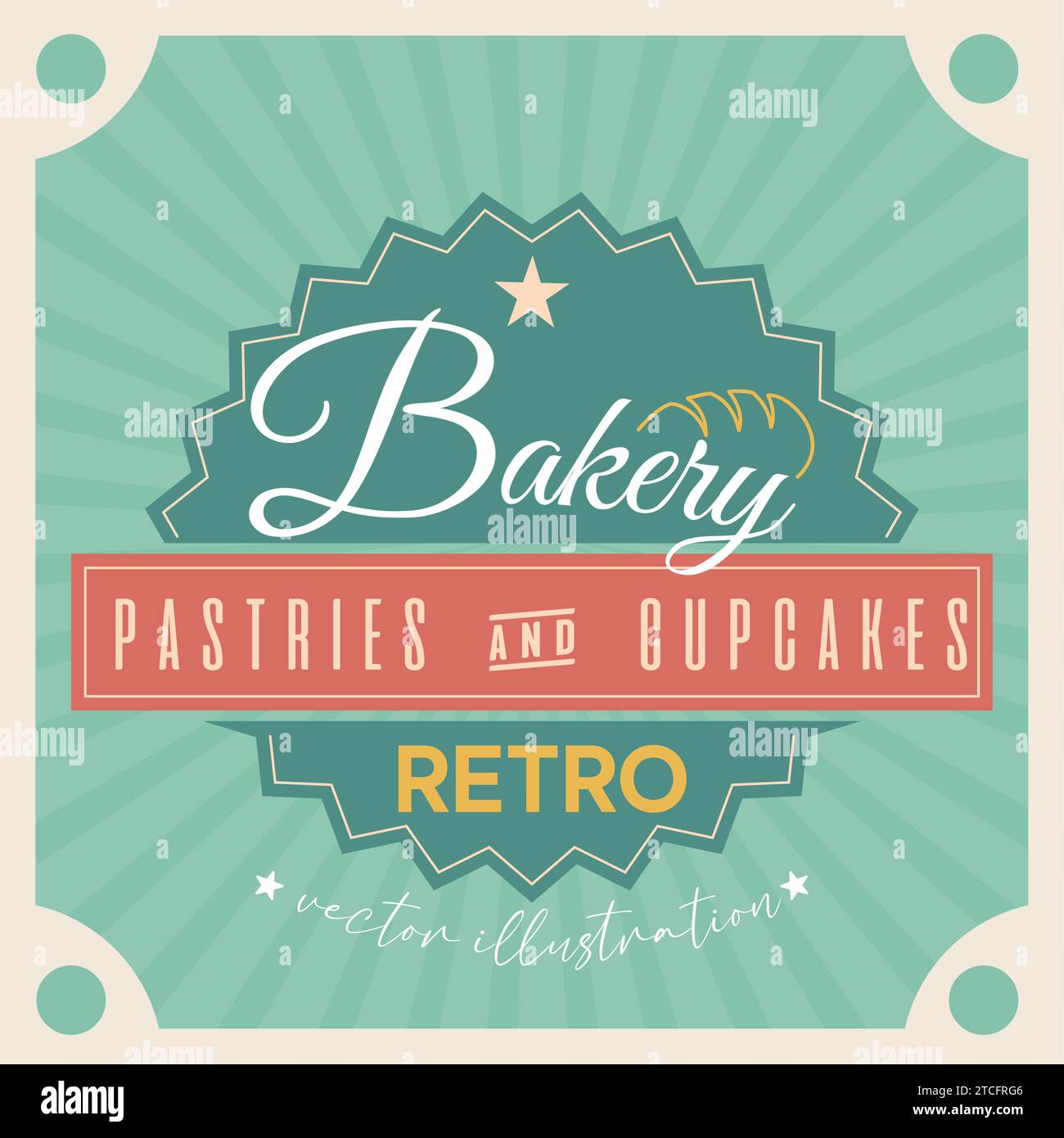 Colored retro bakery shop poster Vector Stock Vector Image & Art - Alamy
