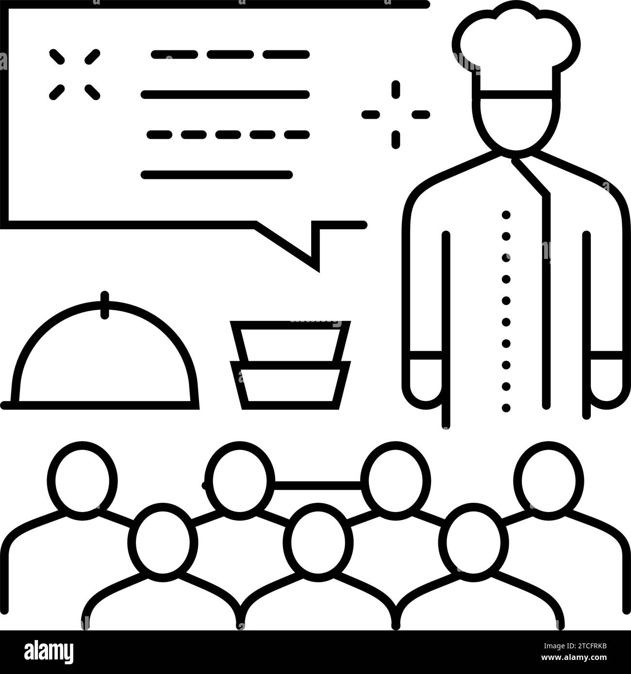 cooking classes restaurant chef line icon vector illustration Stock ...