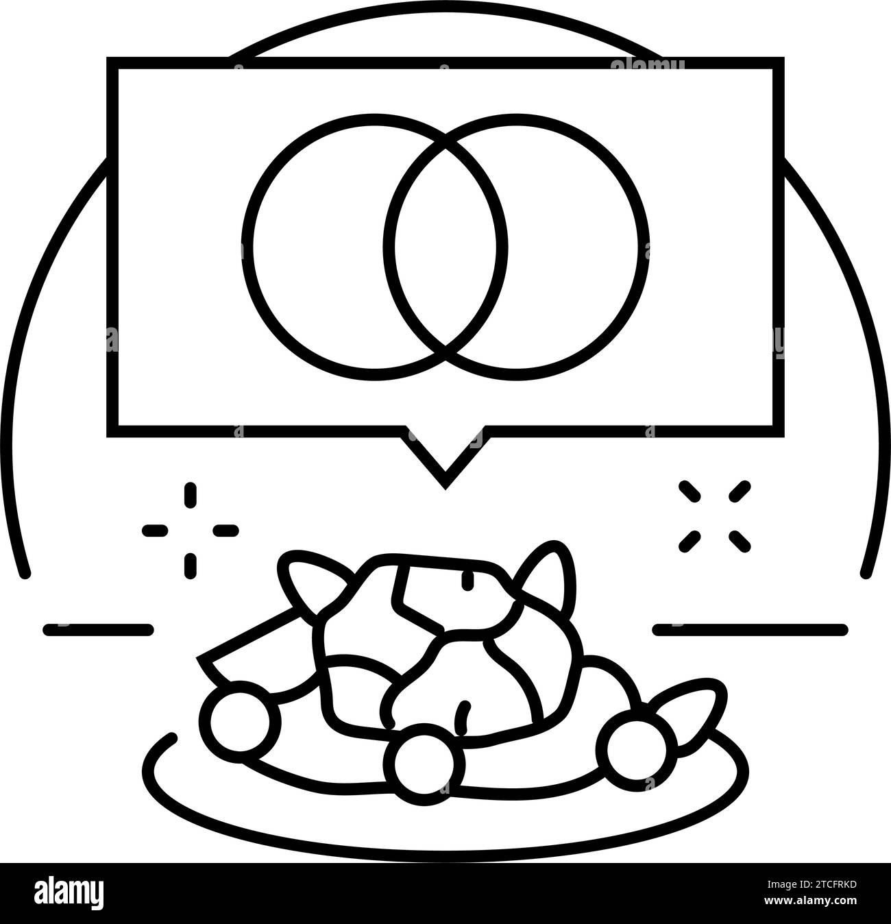 fusion cuisine restaurant chef line icon vector illustration Stock ...