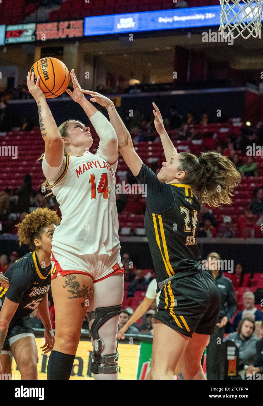 College Park, USA. 12th Dec, 2023. COLLEGE PARK, MD: - DECEMBER 12: Maryland Terrapins forward ...