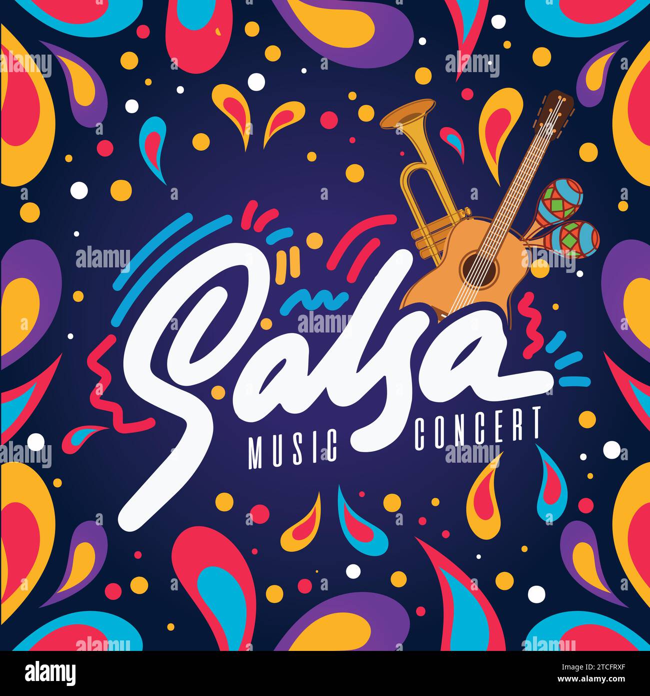 Colored salsa music concert brochure Vector Stock Vector Image & Art ...